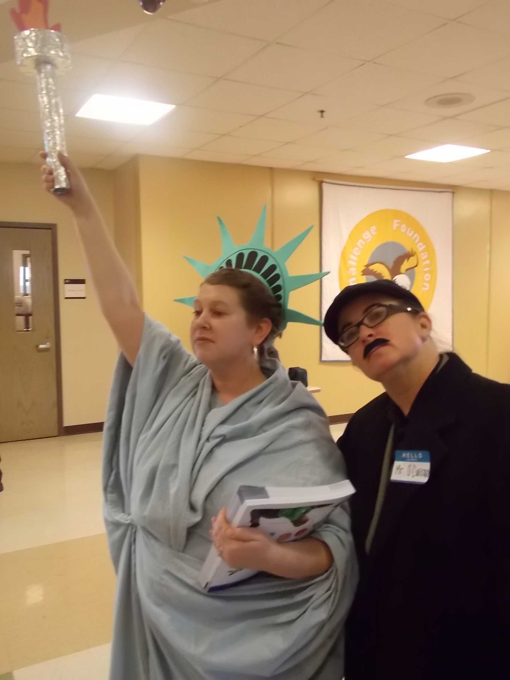 Two AMA Staff Members dressed up for Immigration Day - United Schools ...